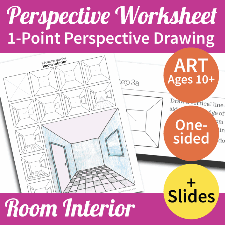 One-Point Perspective Drawing - Art Worksheet + Slideshow: Room ...
